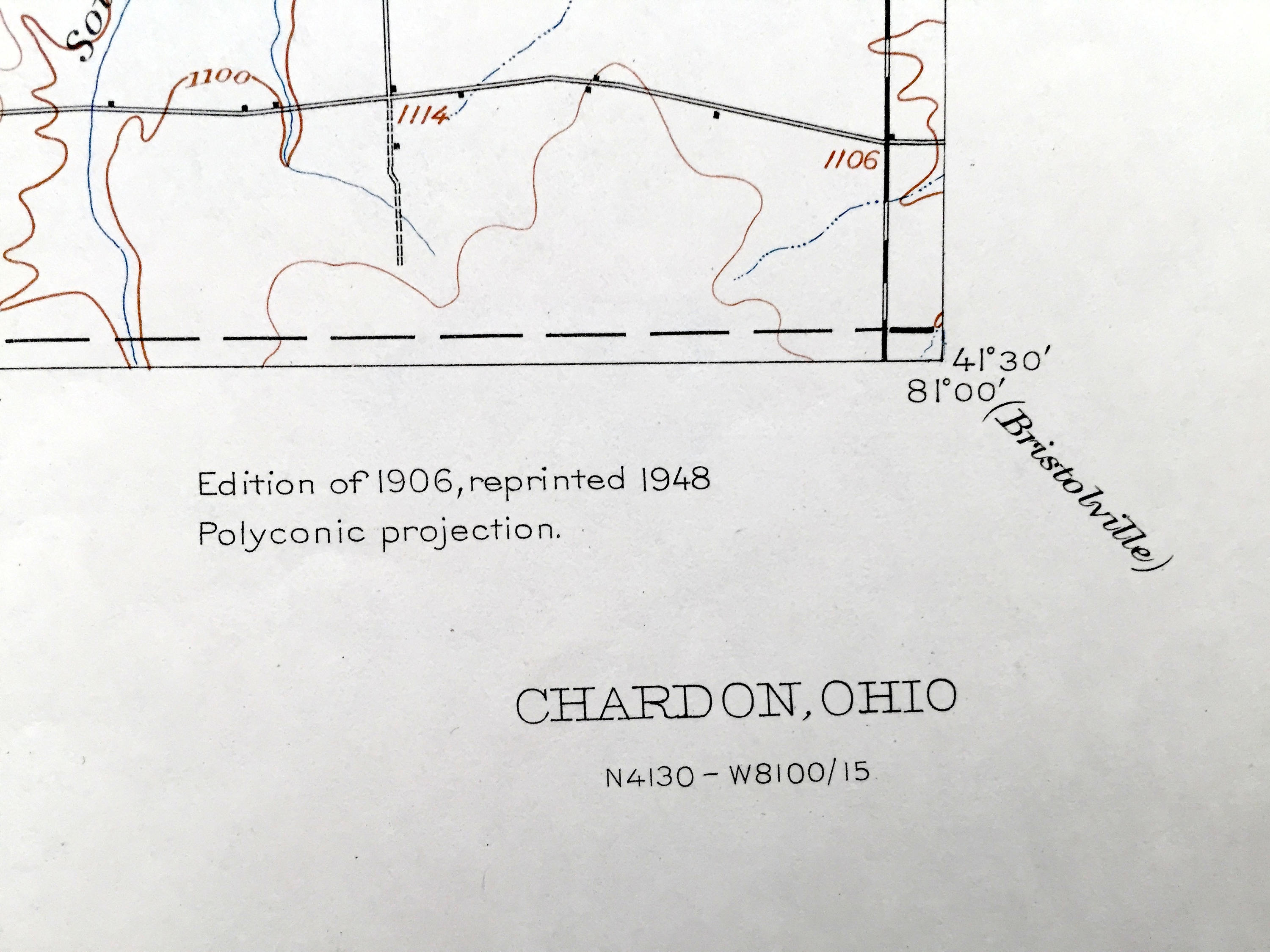 Antique Chardon, Ohio 1906 US Geological Survey Topographic Map ...