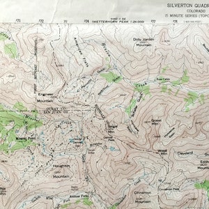 Antique Silverton, Colorado 1955 US Geological Survey Topographic Map ...