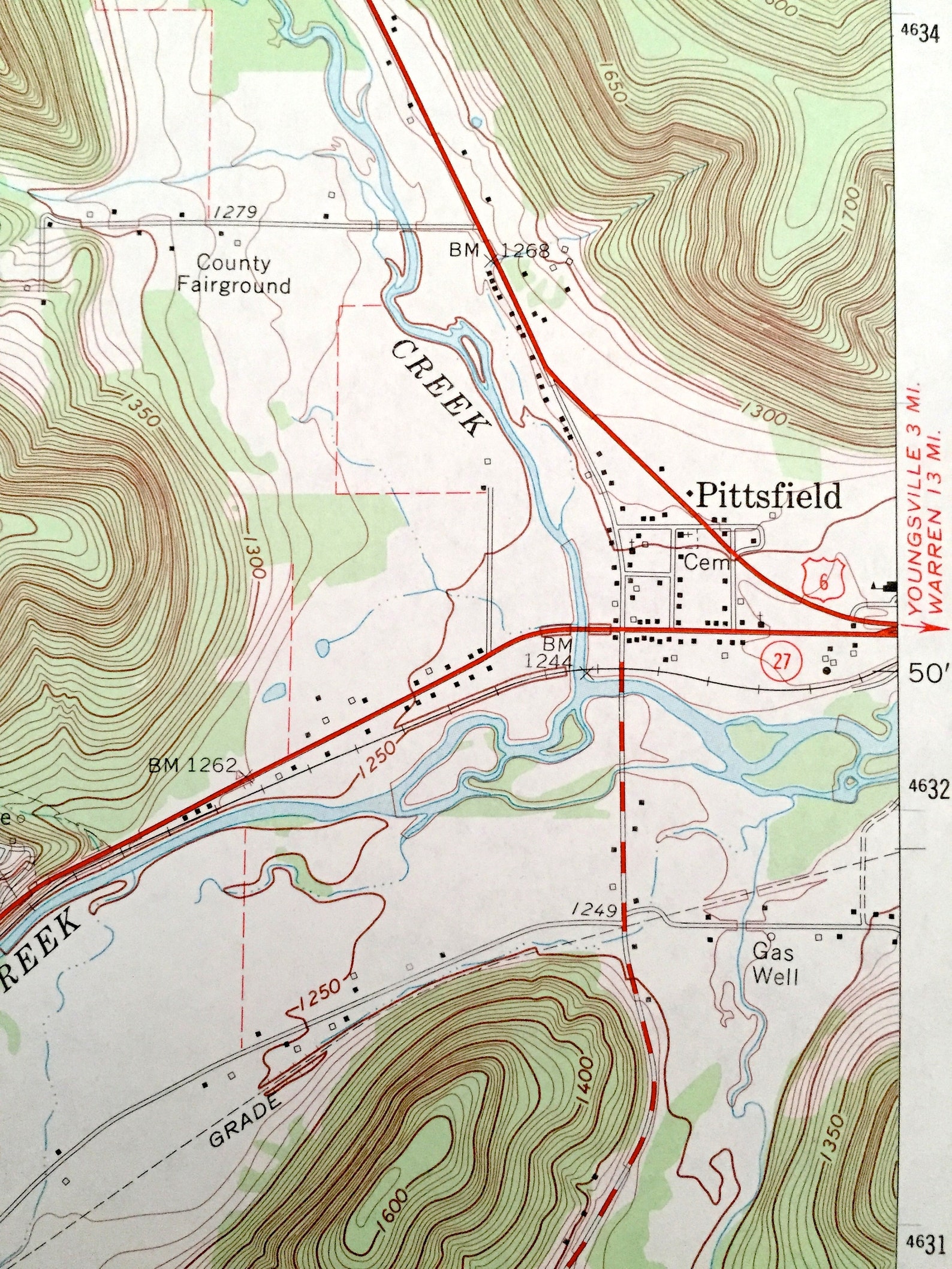 Antique Pittsfield Pennsylvania 1968 US Geological Survey - Etsy