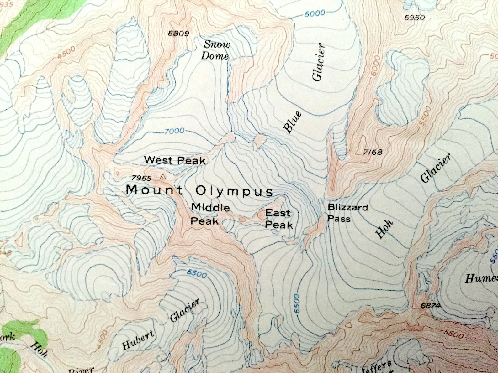 Antique Mount Olympus, Washington 1956 US Geological Survey Topographic ...