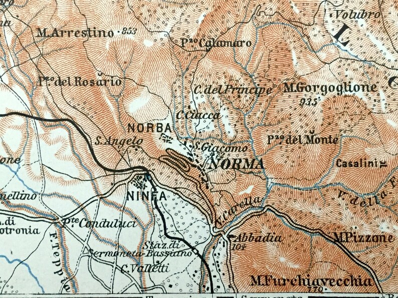 Antique 1913 Velletri Italy Map From Baedekers Guide Atlas - Etsy