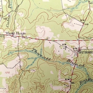 Antique Jarratt, Virginia 1951 US Geological Survey Topographic Map ...