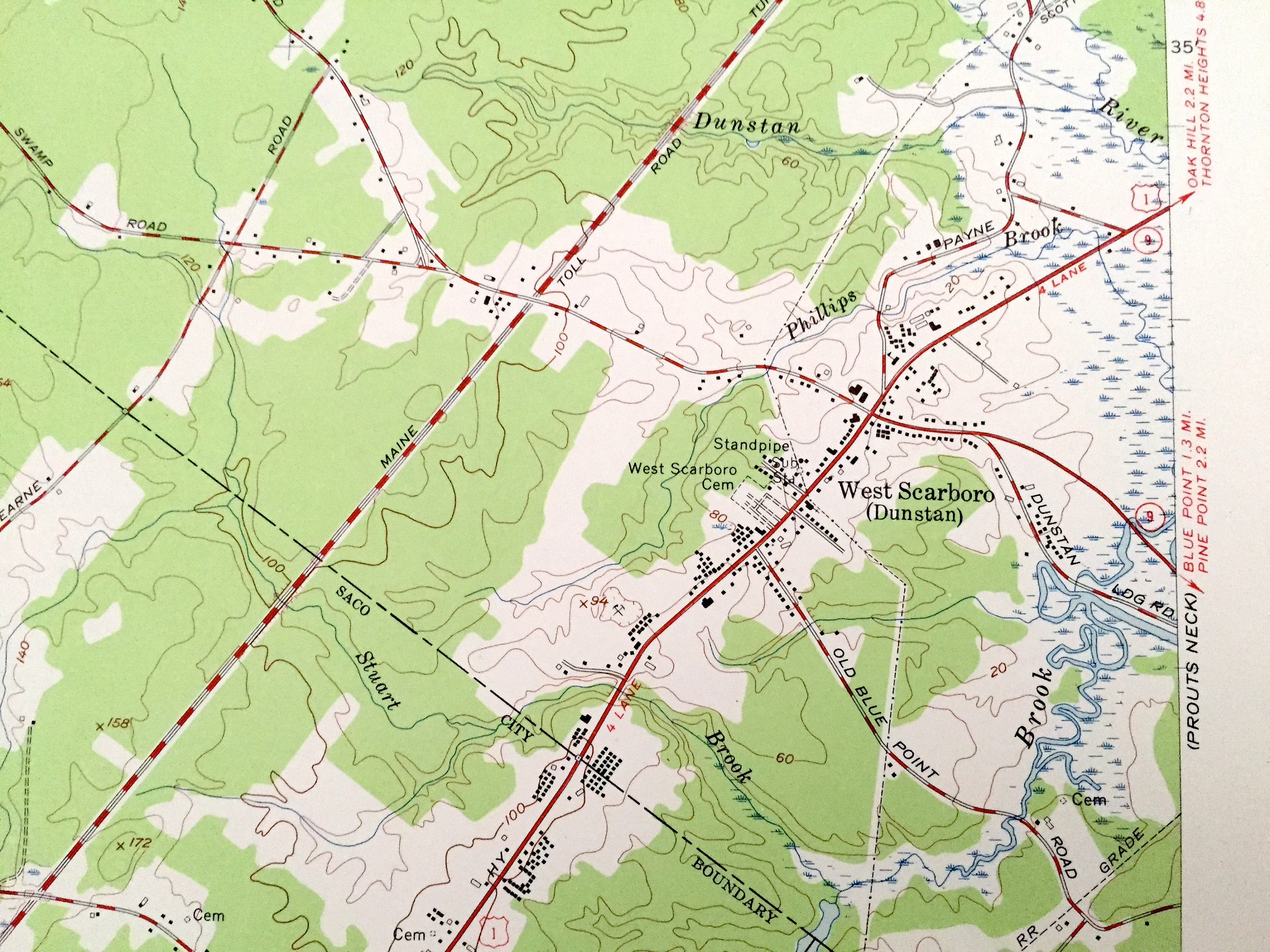 Antique Old Orchard Beach Maine 1956 US Geological Survey | Etsy