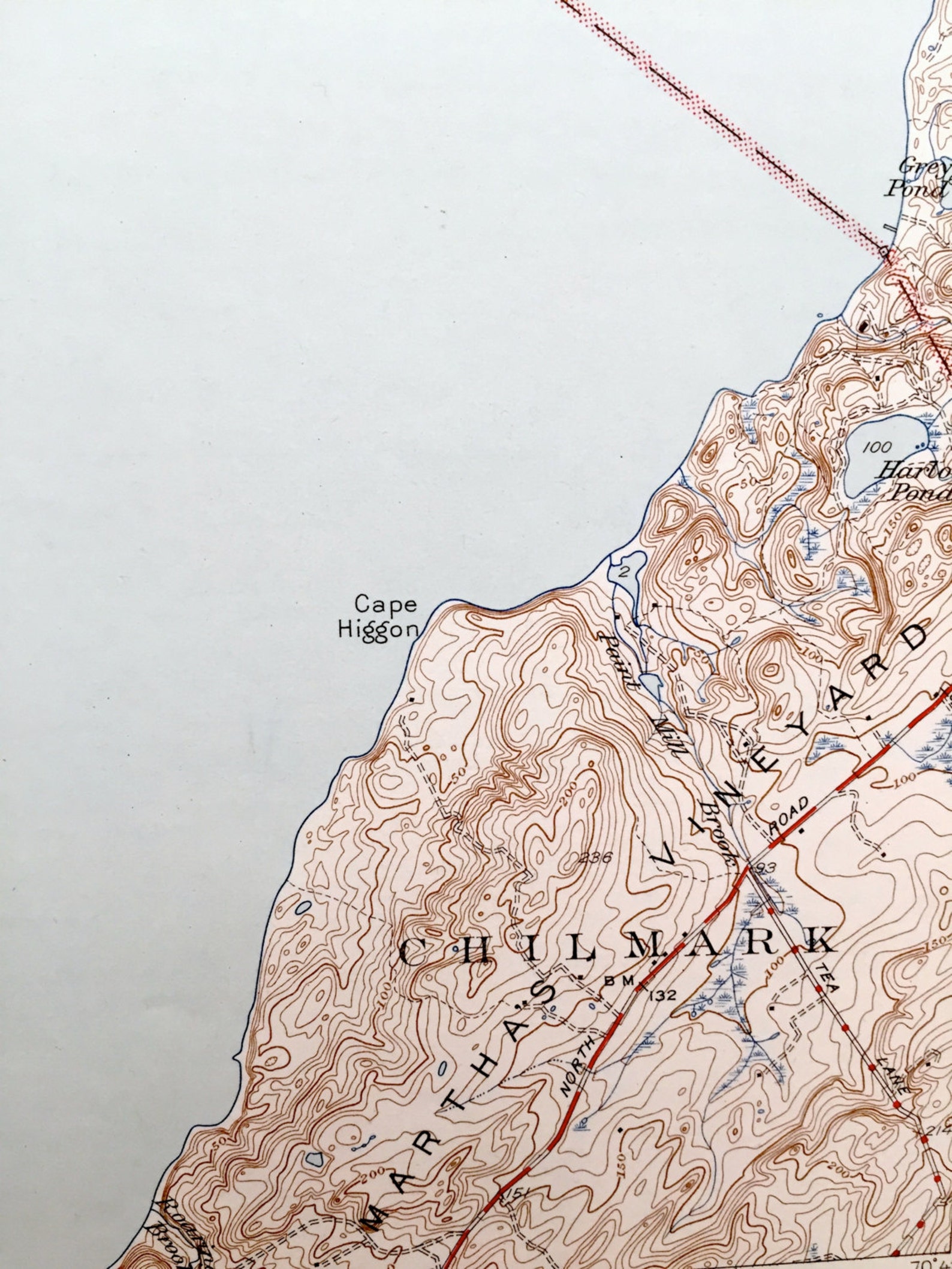 Antique Elizabeth Islands Massachusetts 1944 US Geological - Etsy