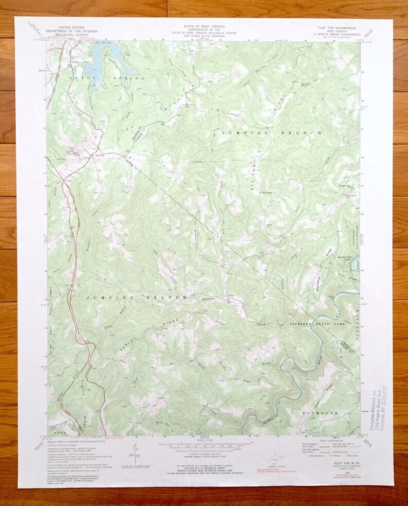 Antique Flat Top West Virginia 1968 US Geological Survey - Etsy