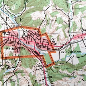 Antique Jefferson County, Pennsylvania 1974 Geological Survey Map ...