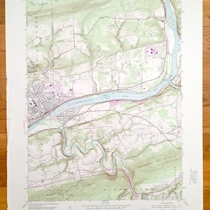 Antique Berwick, Pennsylvania 1955 US Geological Survey Topographic Map ...