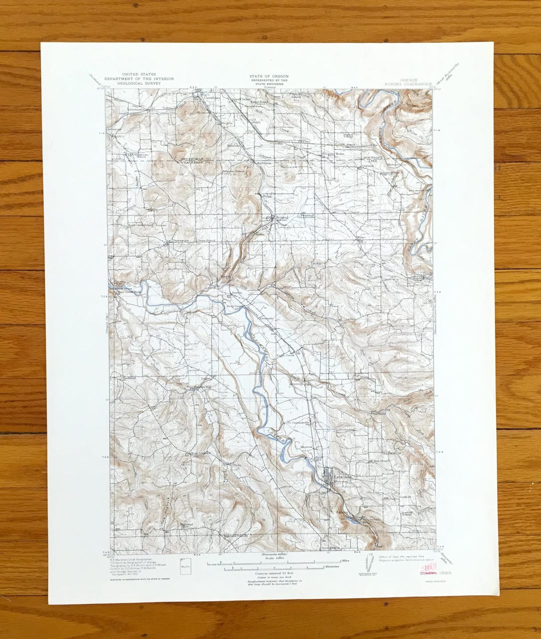 Antique Sandy, Oregon 1914 US Geological Survey Topographic Map ...