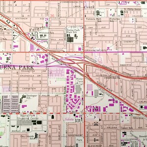 Antique Anaheim, California 1965 US Geological Survey Topographic Map ...