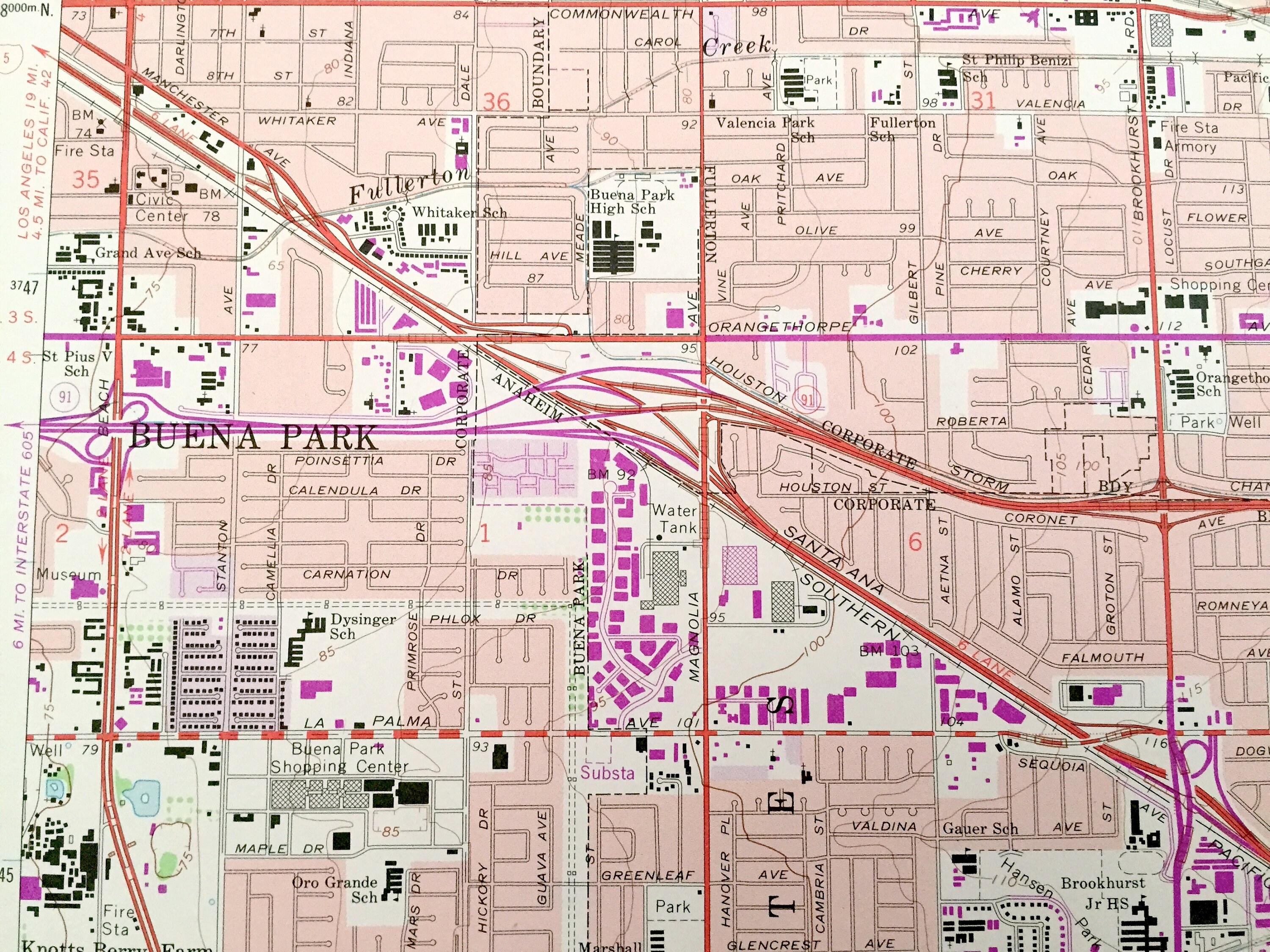 Antique Anaheim California 1965 US Geological Survey | Etsy
