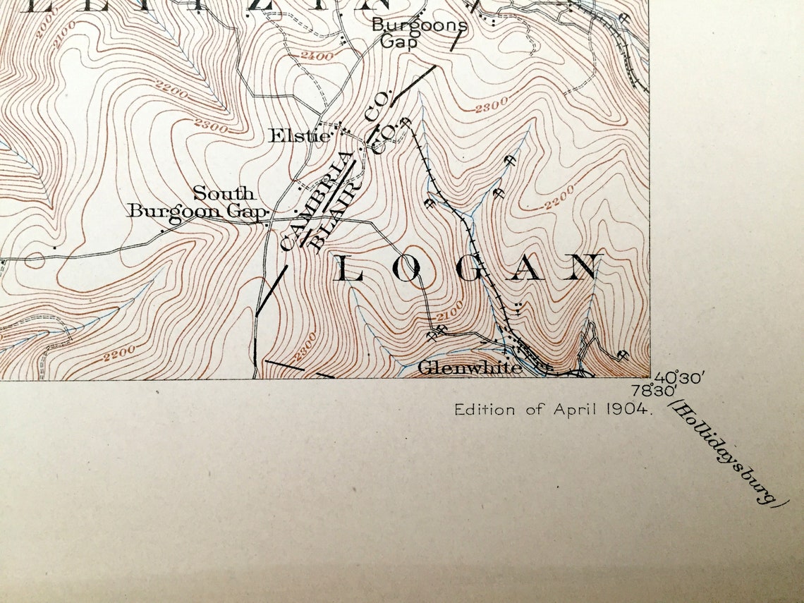 Antique Patton Pennsylvania 1904 US Geological Survey | Etsy