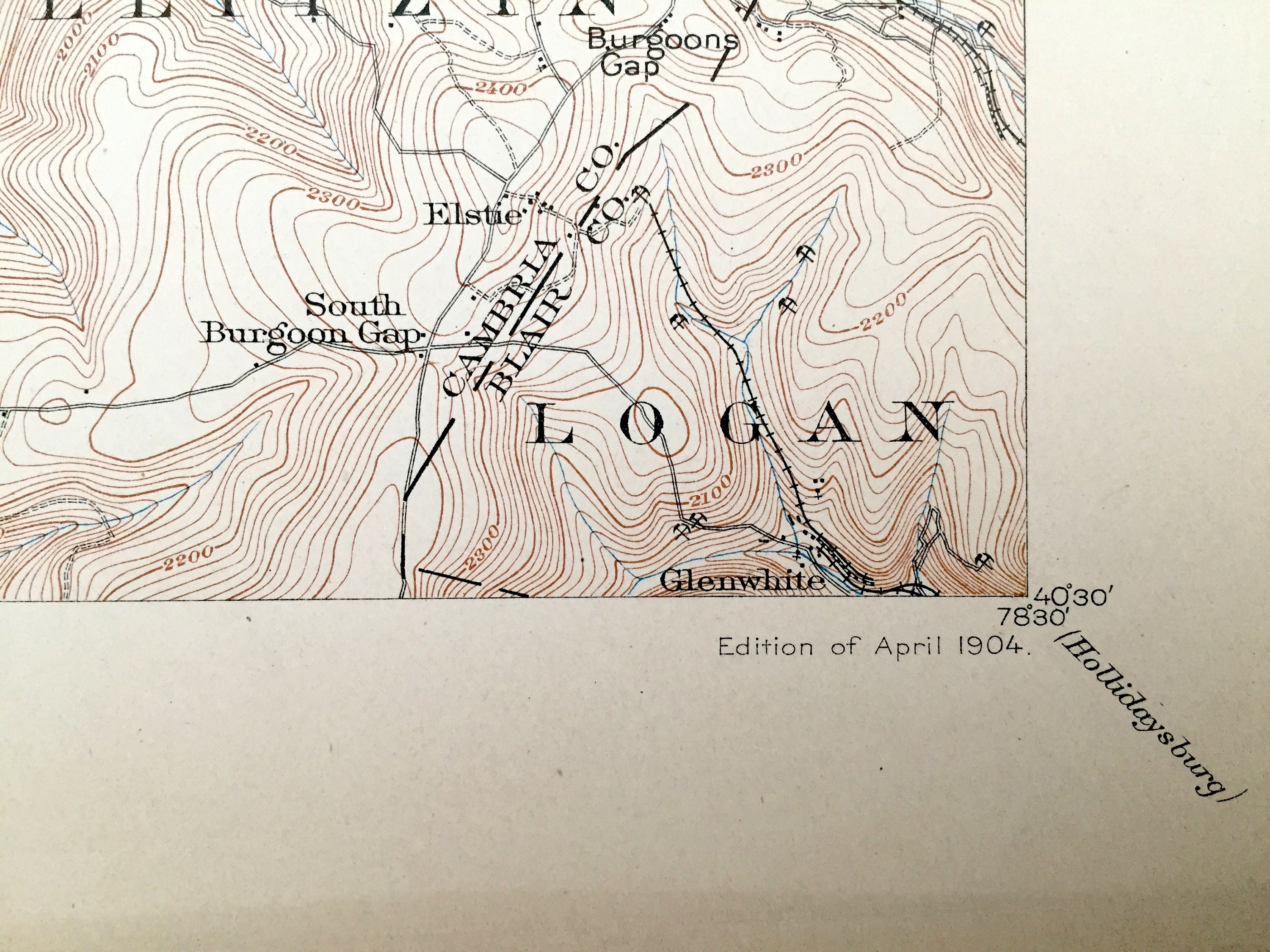 Antique Patton Pennsylvania 1904 US Geological Survey | Etsy