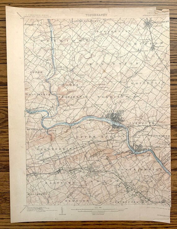 Antique Main Line Philadelphia Pennsylvania 1895 US Geologic - Etsy