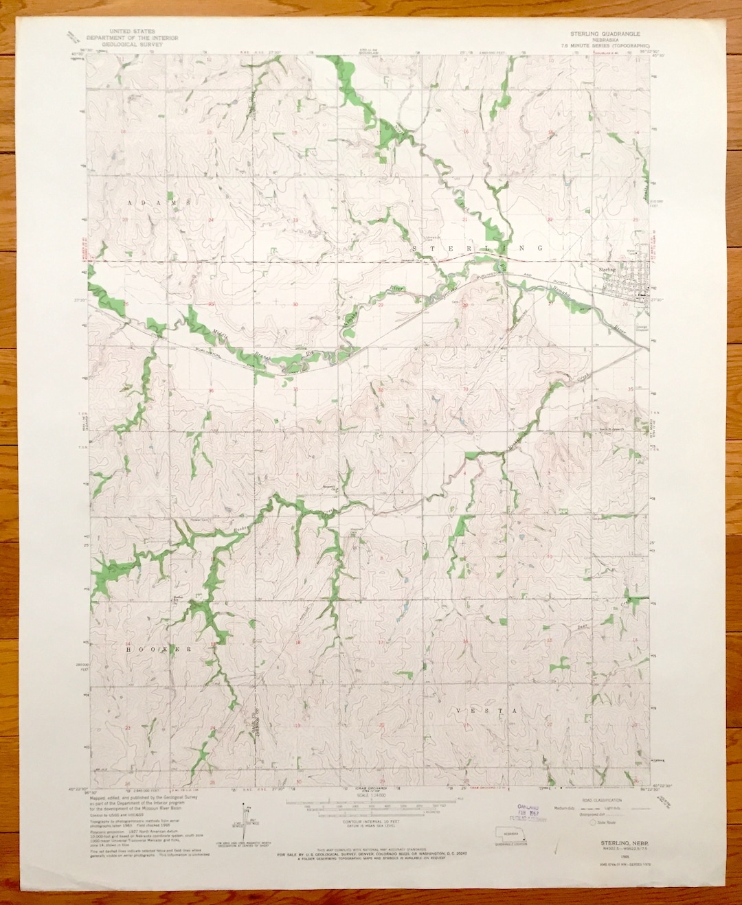 Antique Sterling, Nebraska 1965 US Geological Survey Topographic Map ...