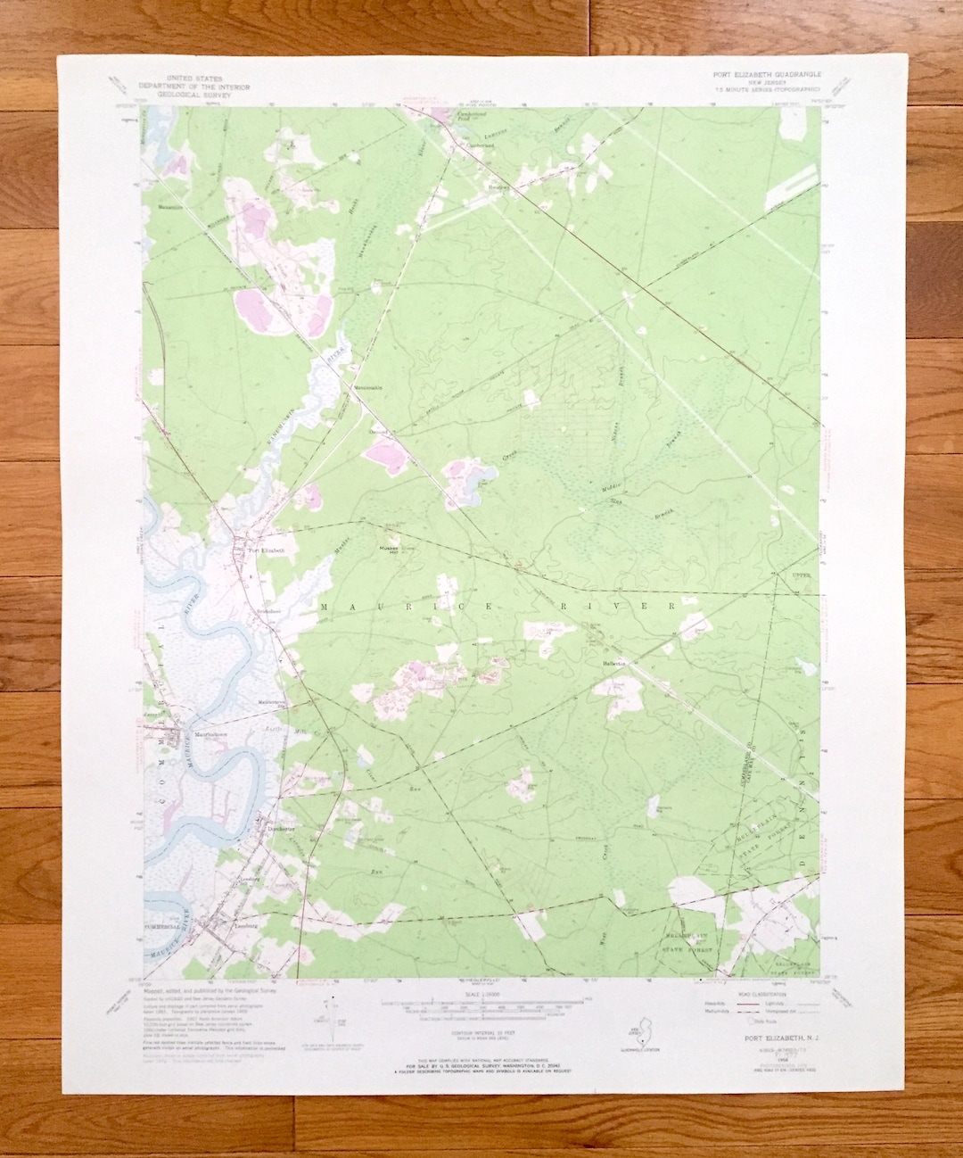 Antique Port Elizabeth, New Jersey 1956 US Geological Survey ...