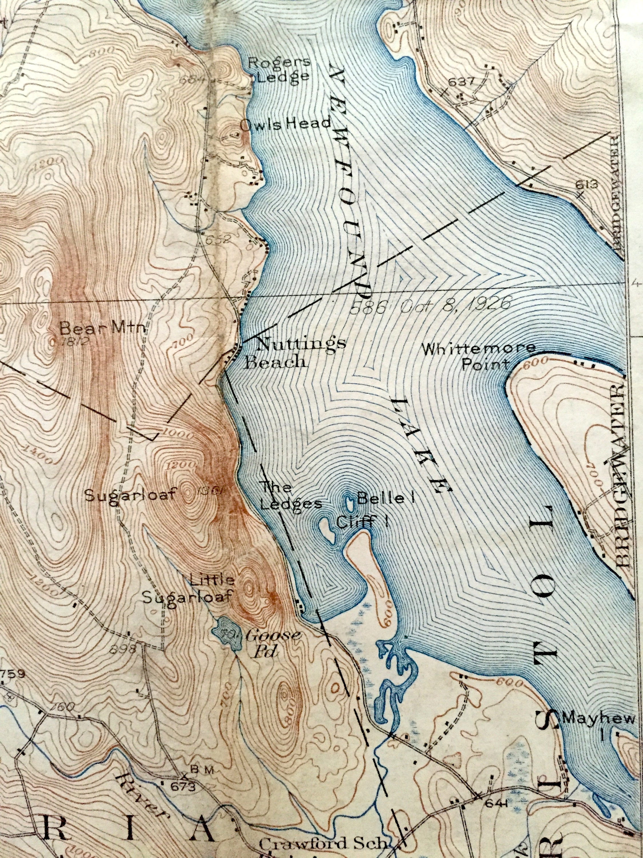 Antique Newfound Lake New Hampshire 1930 US Geological Survey - Etsy Norway
