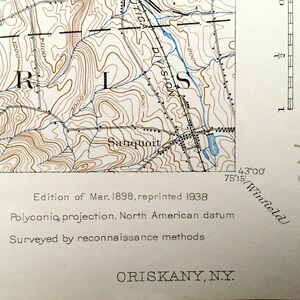 Antique Oriskany, New York 1898 US Geological Survey Topographic Map ...