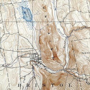 Antique Middlebury, Vermont 1905 US Geological Survey Topographic Map ...