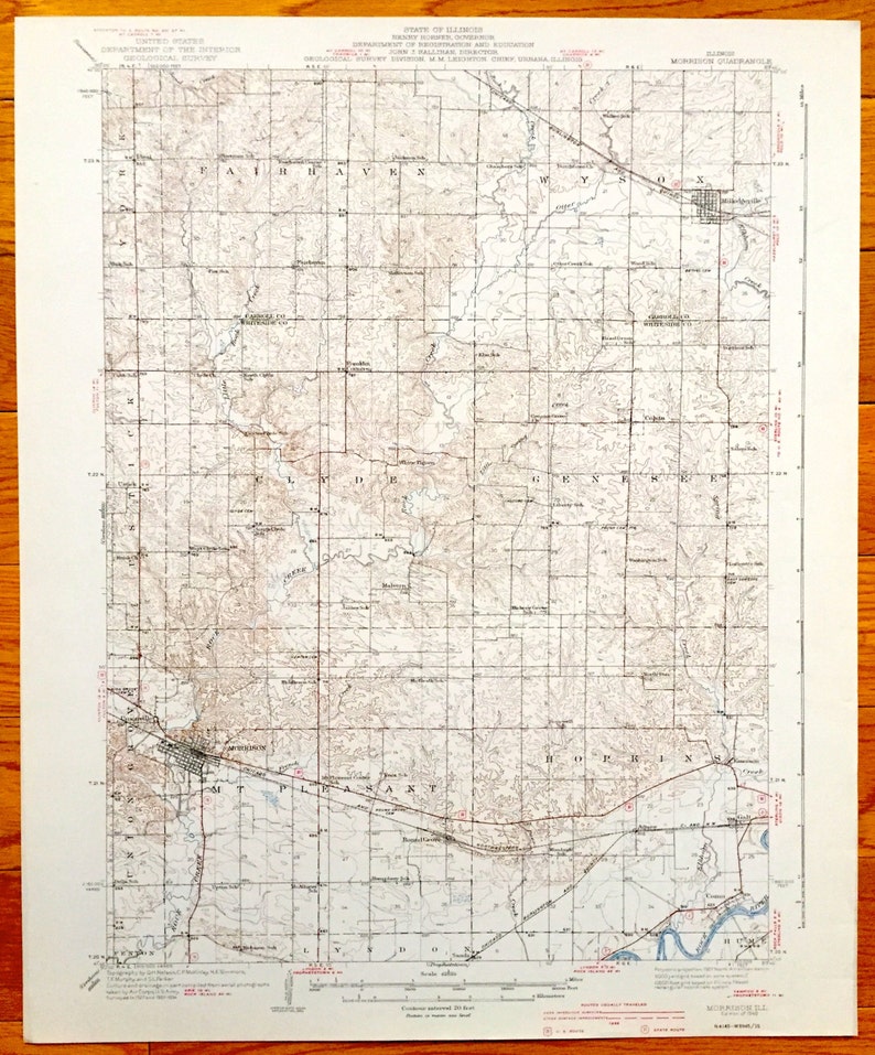Antique Morrison Illinois 1940 US Geological Survey | Etsy