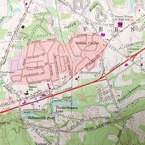 Antique Rockville, Connecticut 1967 US Geological Survey Topographic ...