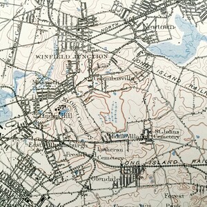 Antique Brooklyn & Queens, New York City 1901 US Geological Survey Topographic Map – Manhattan ...