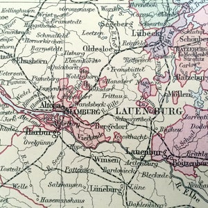 Antique 1888 German Empire Map From A & C Black's World Atlas Germany ...