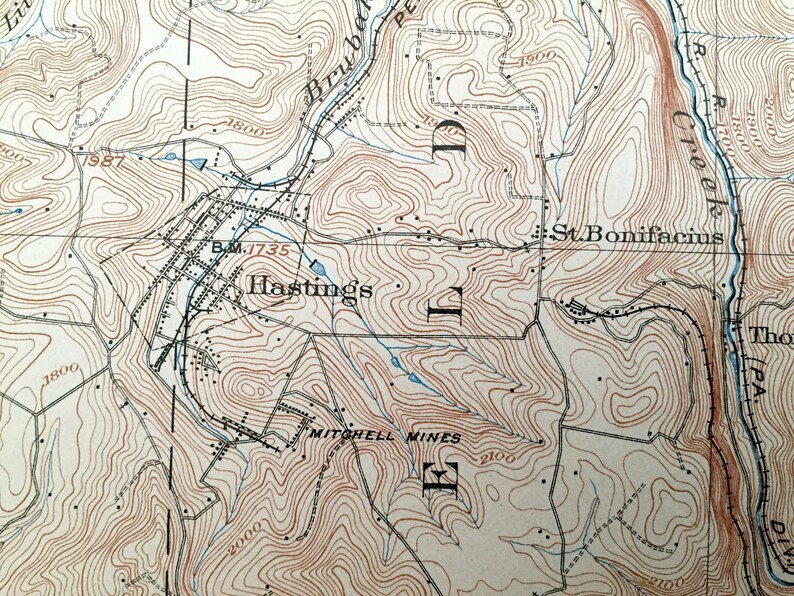 Antique Patton, Pennsylvania 1904 US Geological Survey Topographic Map ...