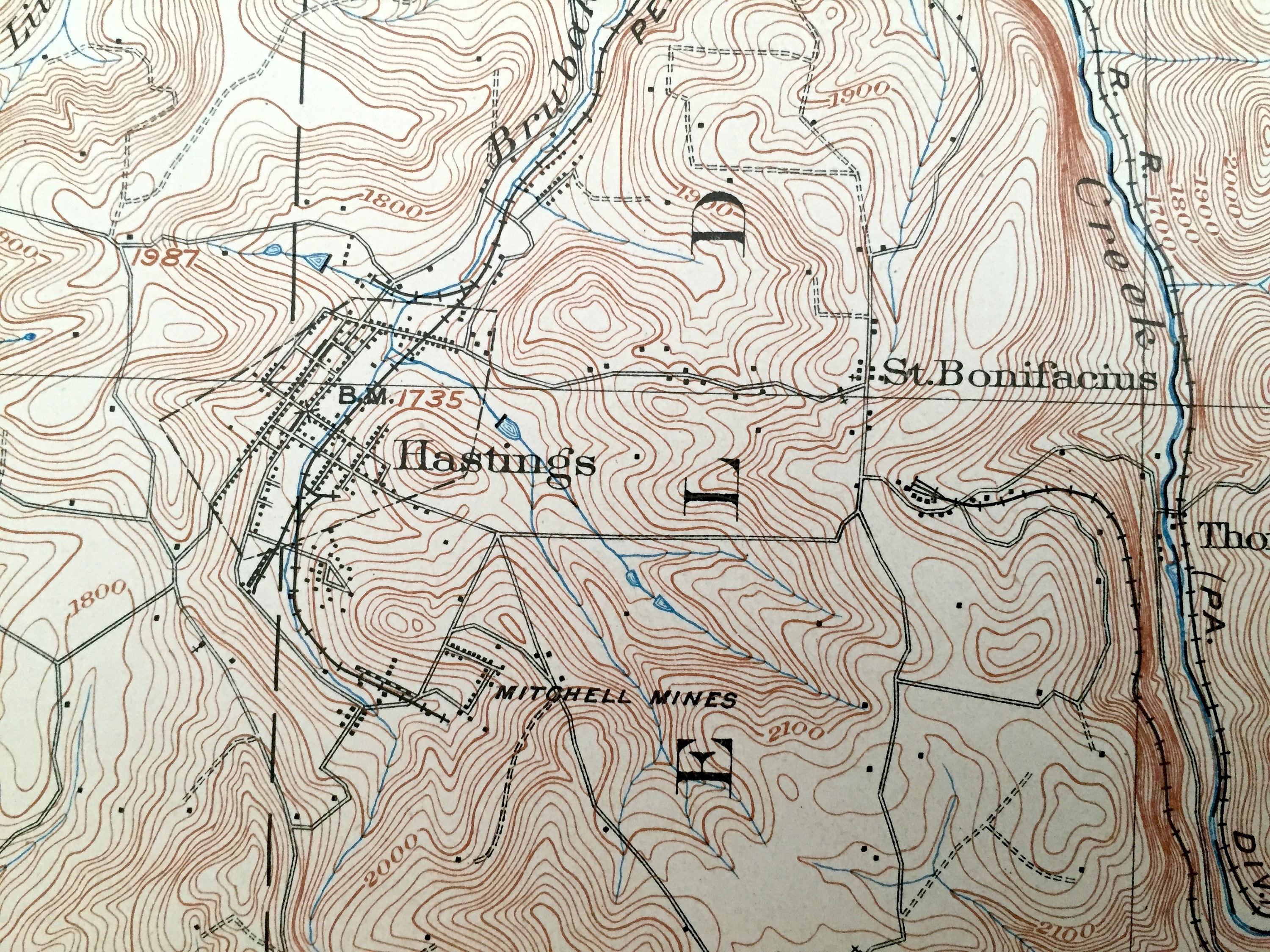 Antique Patton, Pennsylvania 1904 US Geological Survey Topographic Map ...