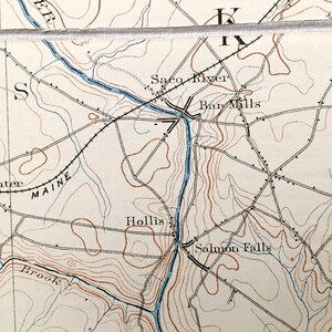 Antique Buxton, Maine 1892 US Geological Survey Topographic Map ...