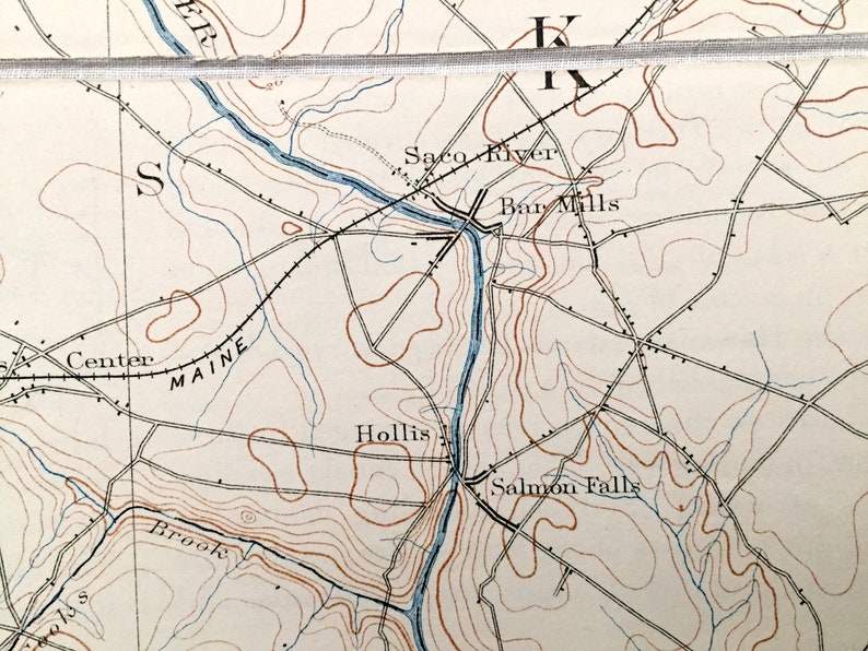 Antique Buxton Maine 1892 US Geological Survey Topographic | Etsy