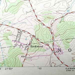 Antique Fredericksburg, Pennsylvania 1955 US Geological Survey ...