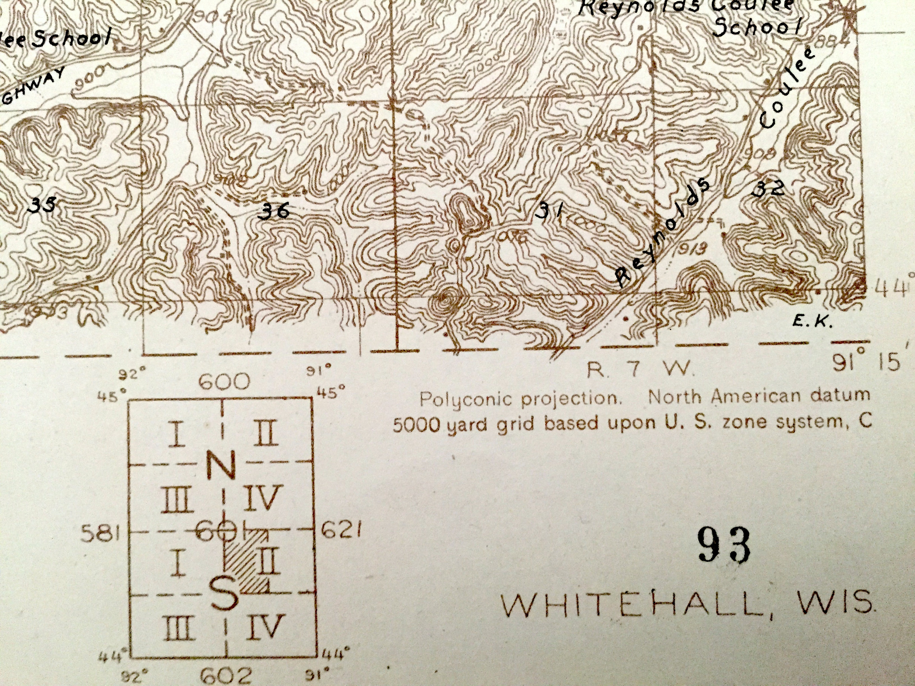 Antique Whitehall Wisconsin 1925 US Geological Survey | Etsy