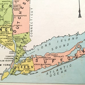 Antique 1941 New York English Colonial Map From WP Munger's Historical ...