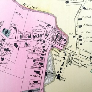Antique 1871 Dighton Massachusetts Map From F.W. Beers Atlas - Etsy