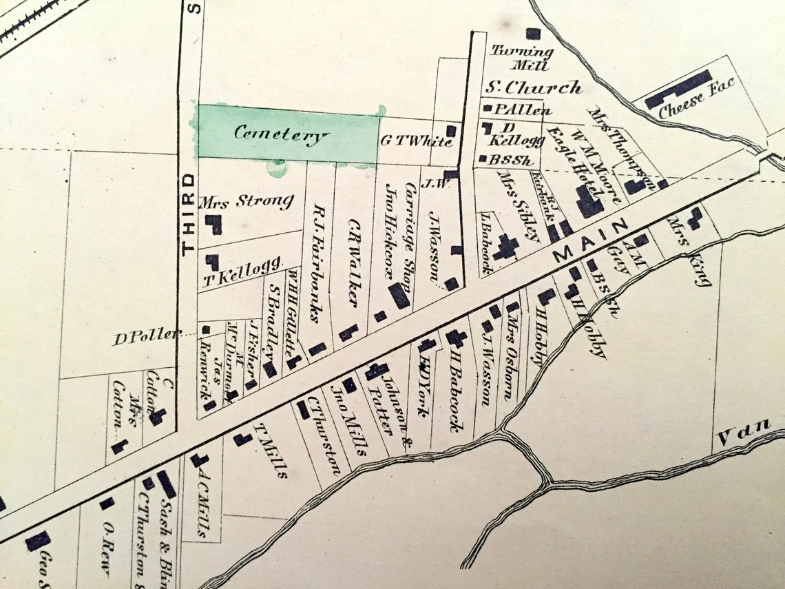 Antique 1869 Friendship & Nile New York Map From D.G. Beers | Etsy