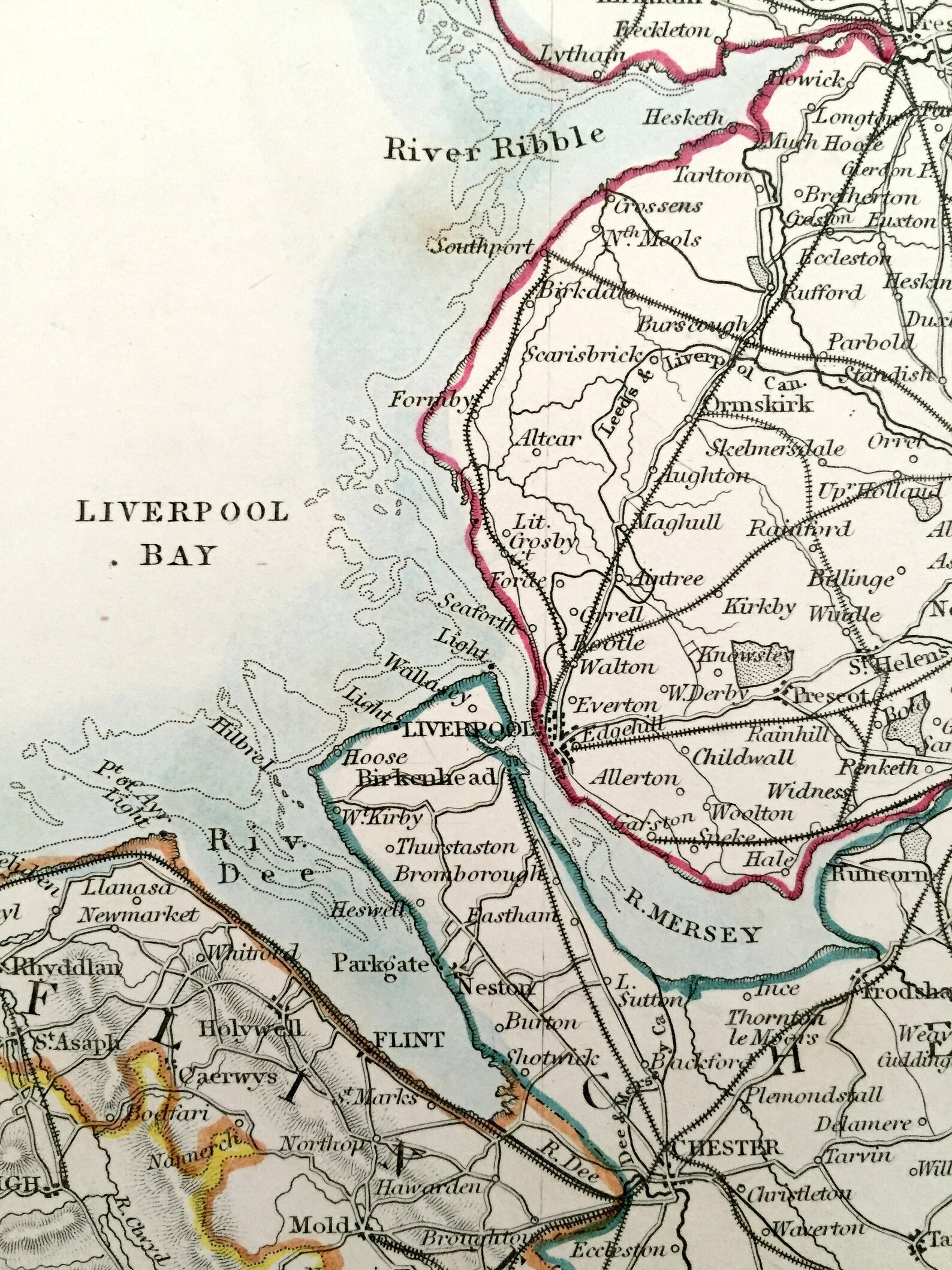 Antique 1845 England Map From SDUK Atlas – United Kingdom, Liverpool ...