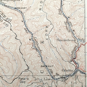 Antique Bramwell, West Virginia 1924 US Geological Survey Topographic ...
