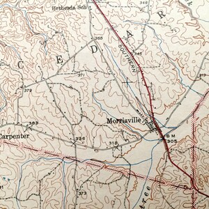 Antique Durham, North Carolina 1943 US Geological Survey Topographic ...