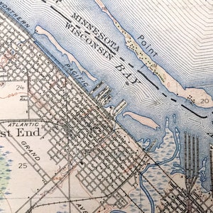 Antique Superior, Wisconsin 1892 US Geological Survey Topographic Map ...