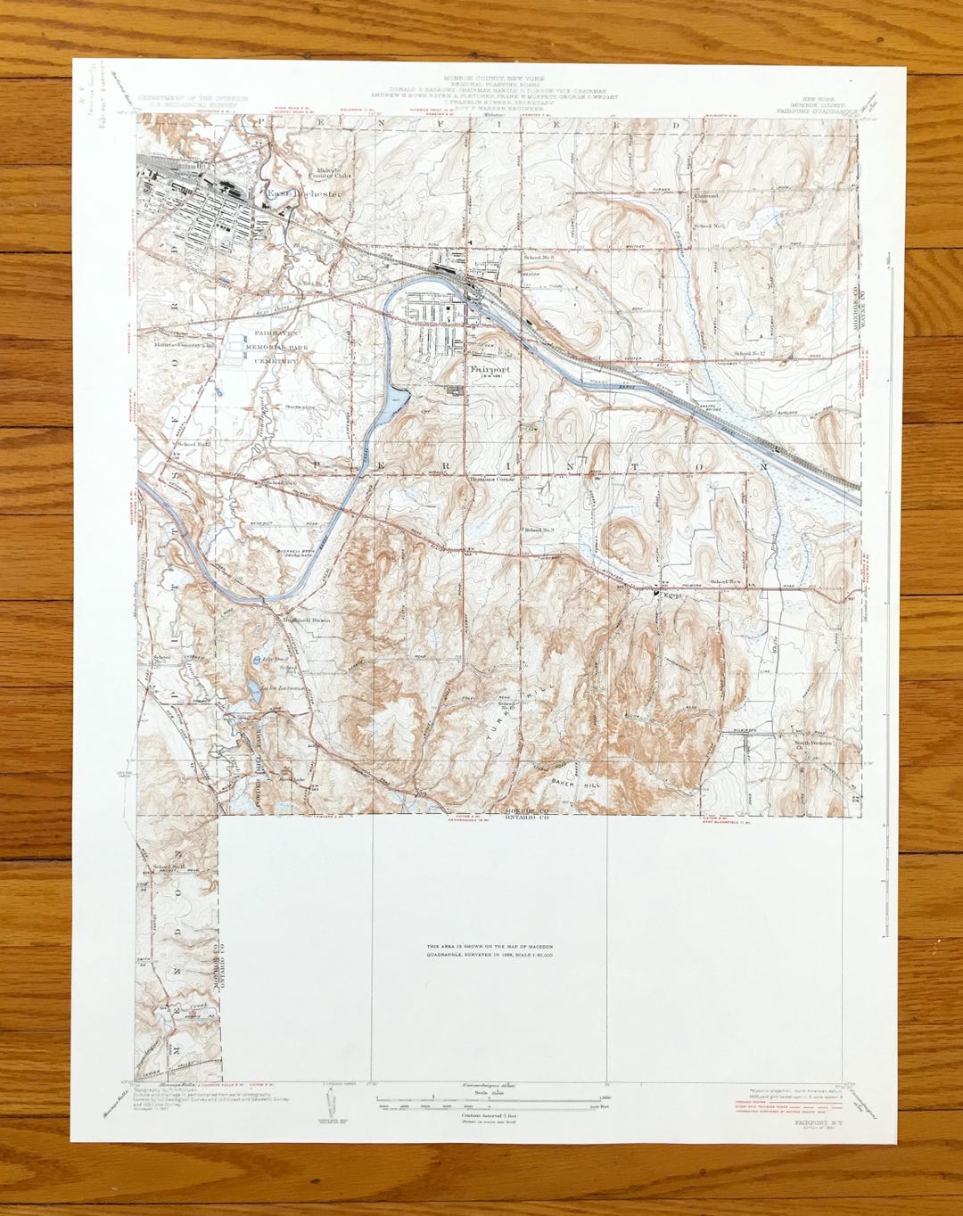 Antique Fairport, New York 1934 US Geological Survey Topographic Map ...