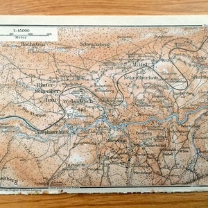 Antique 1925 Weissbachtal, Germany Map From Baedekers Guide Atlas ...