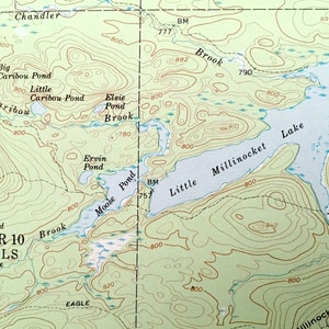 Antique Millinocket Lake, Maine 1954 US Geological Survey Topographic ...