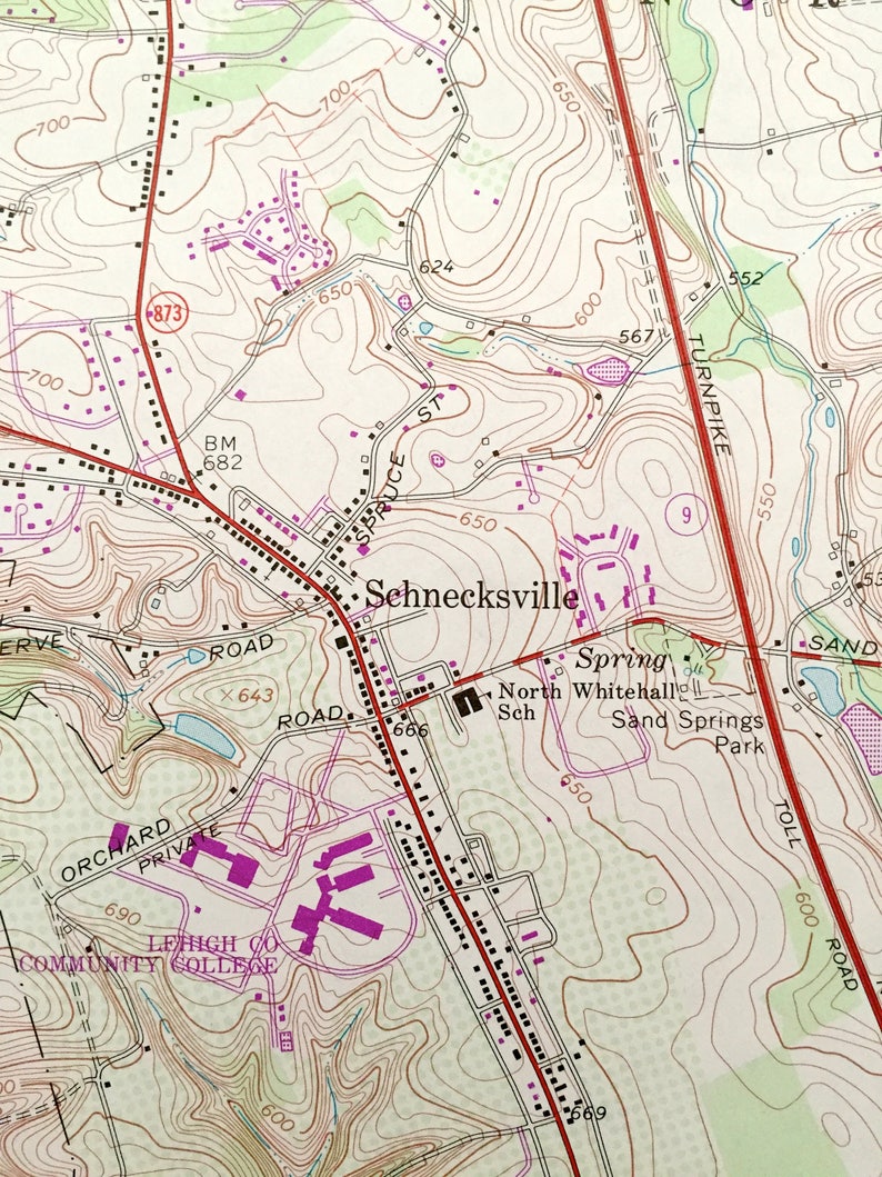 Antique Cementon Pennsylvania 1964 US Geological Survey - Etsy