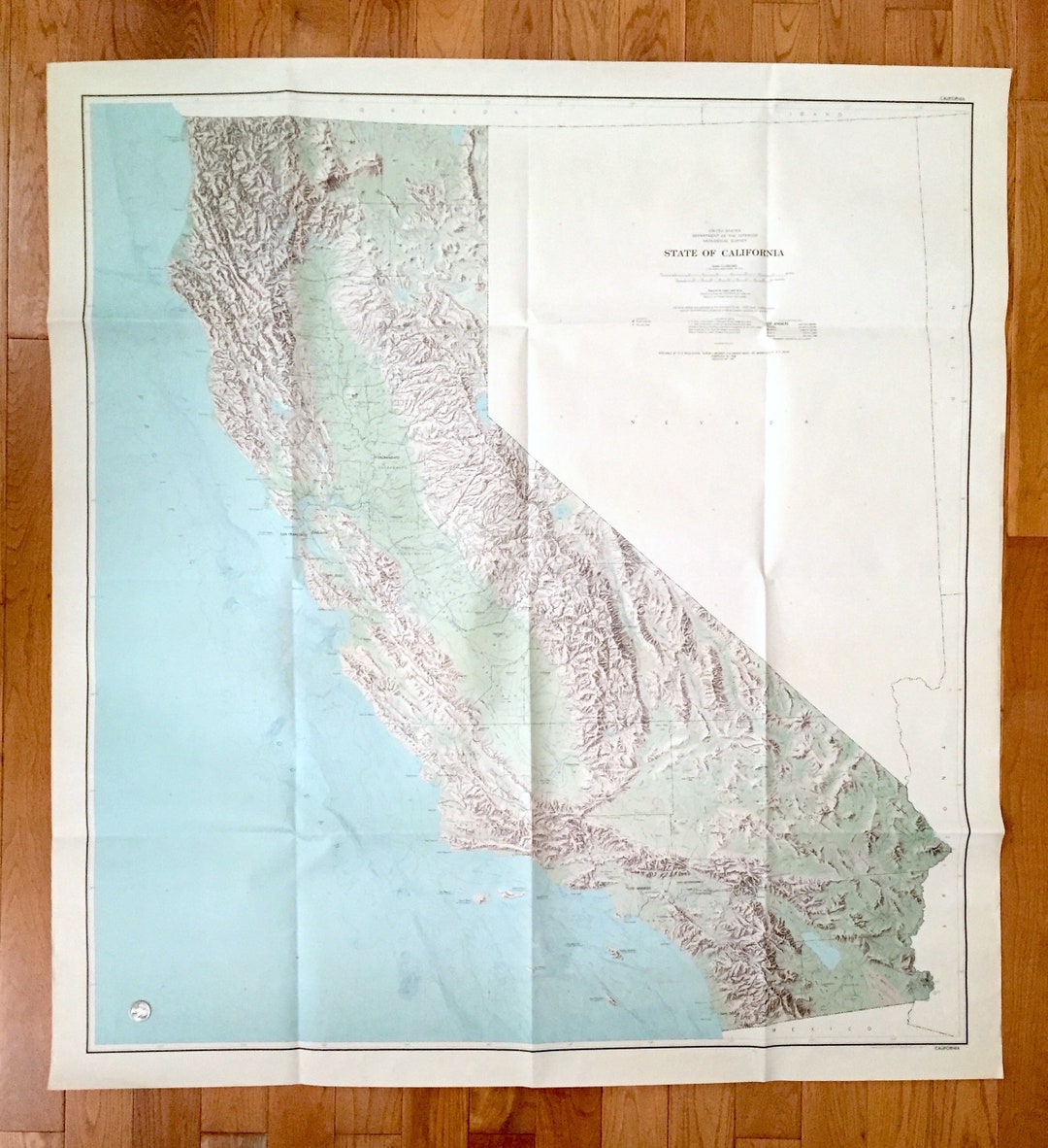 Antique California State 1968 US Geological Survey Topographic Map ...