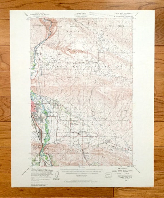 Antique Yakima Washington 1953 US Geological Survey | Etsy
