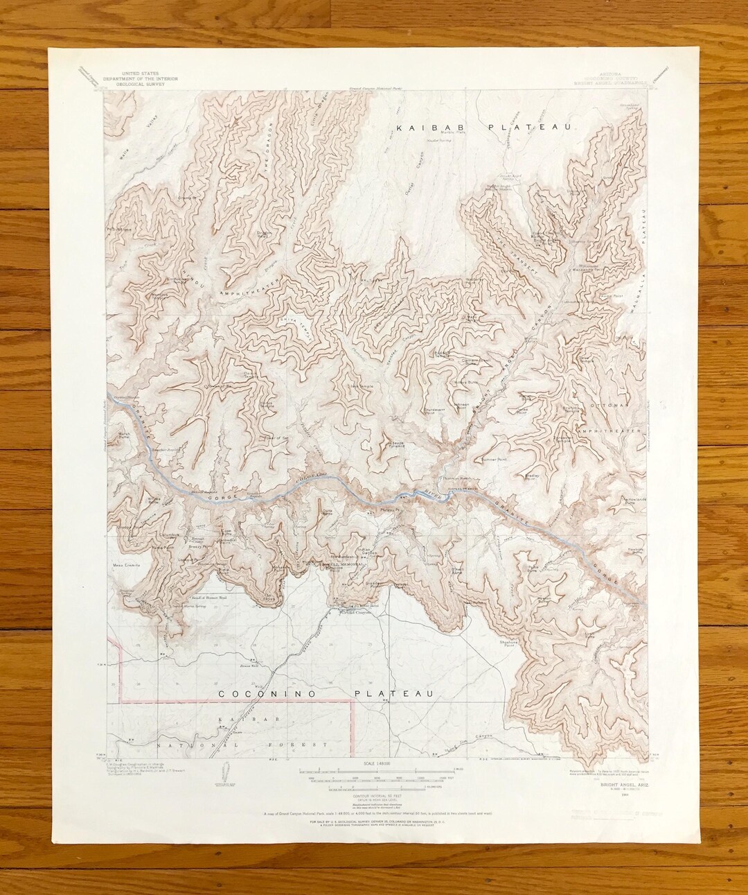 Antique Grand Canyon, Arizona 1903 US Geological Survey Topographic Map ...
