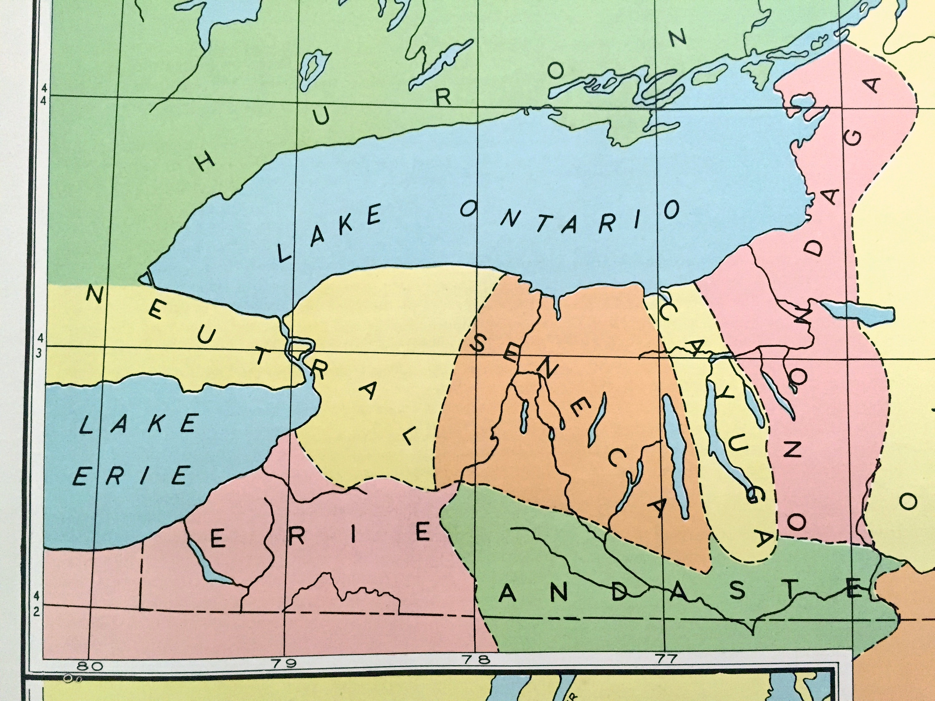 Antique 1941 New York Pre-Colonial Map from WP Munger's Historical ...