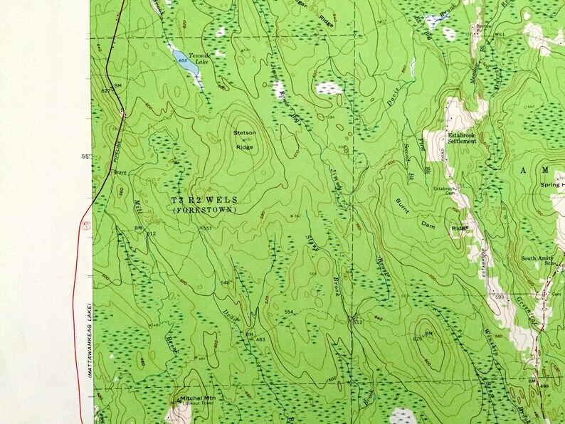 Antique Amity, Maine 1958 US Geological Survey Topographic Map ...