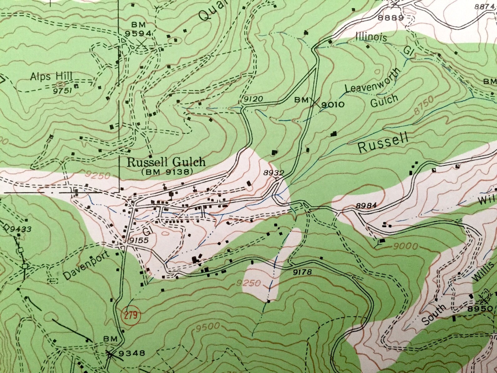 Antique Central City, Colorado 1942 US Geological Survey Topographic ...