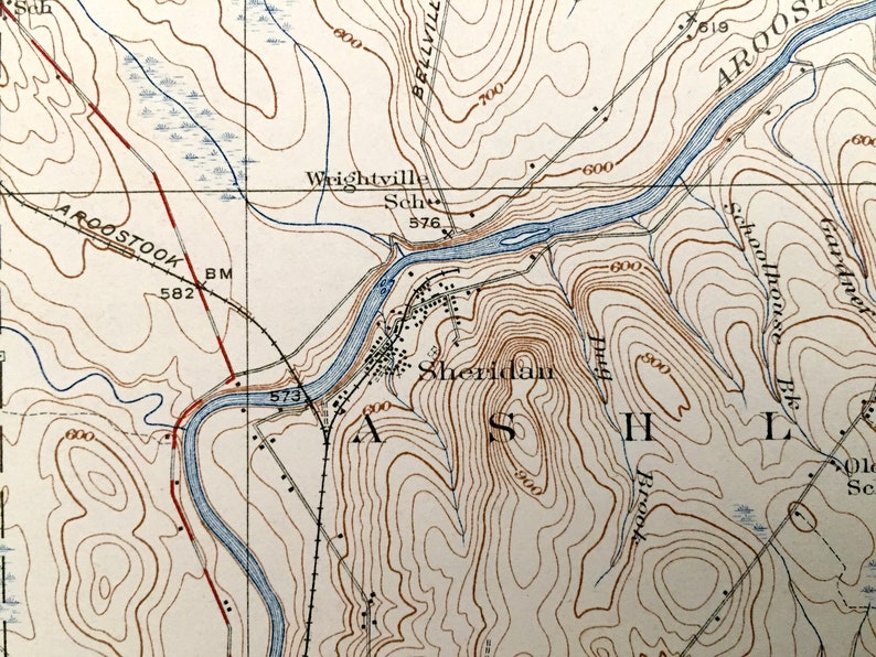 Antique Ashland Maine 1934 US Geological Survey Topographic | Etsy